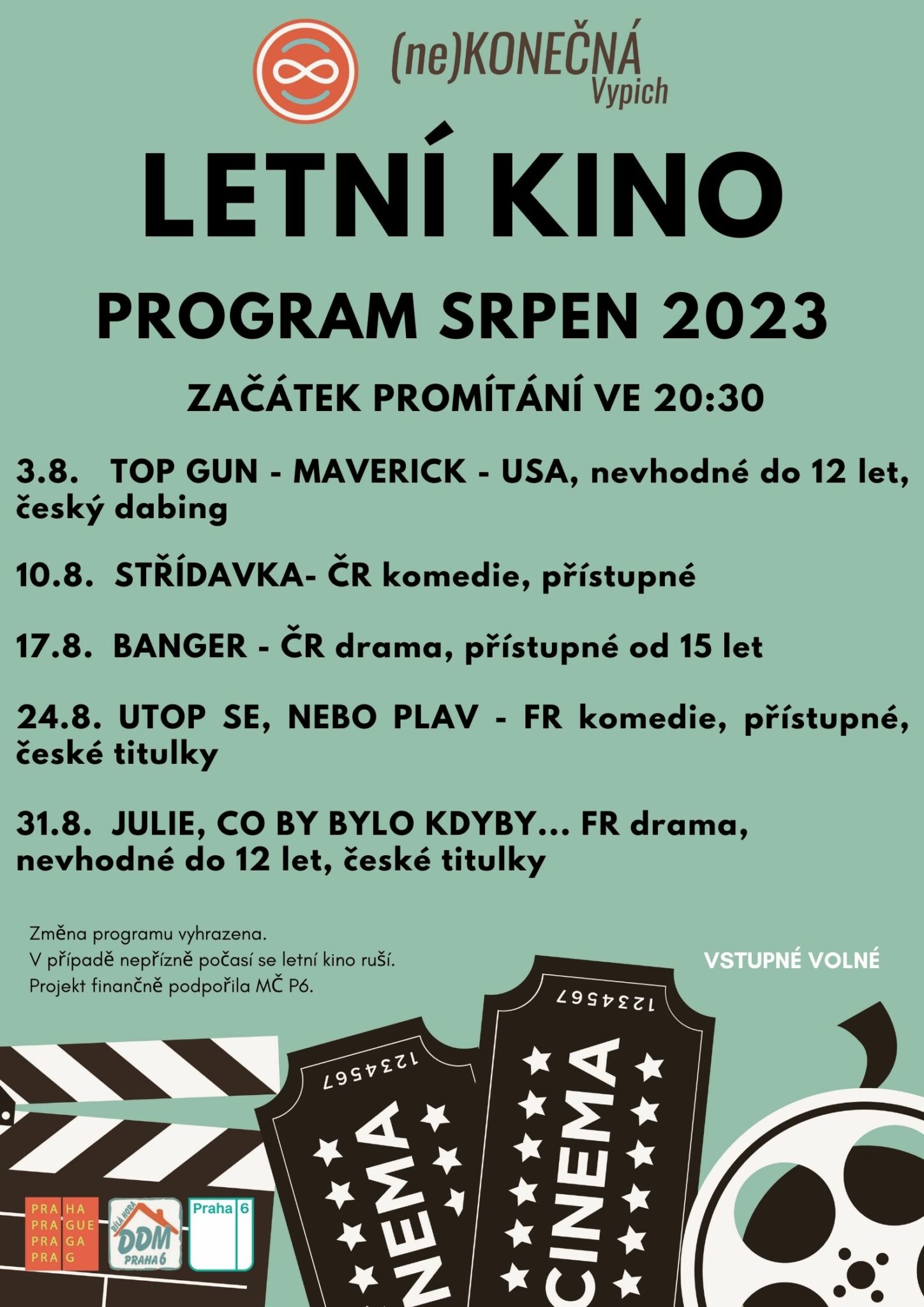 Program Letní kino srpen